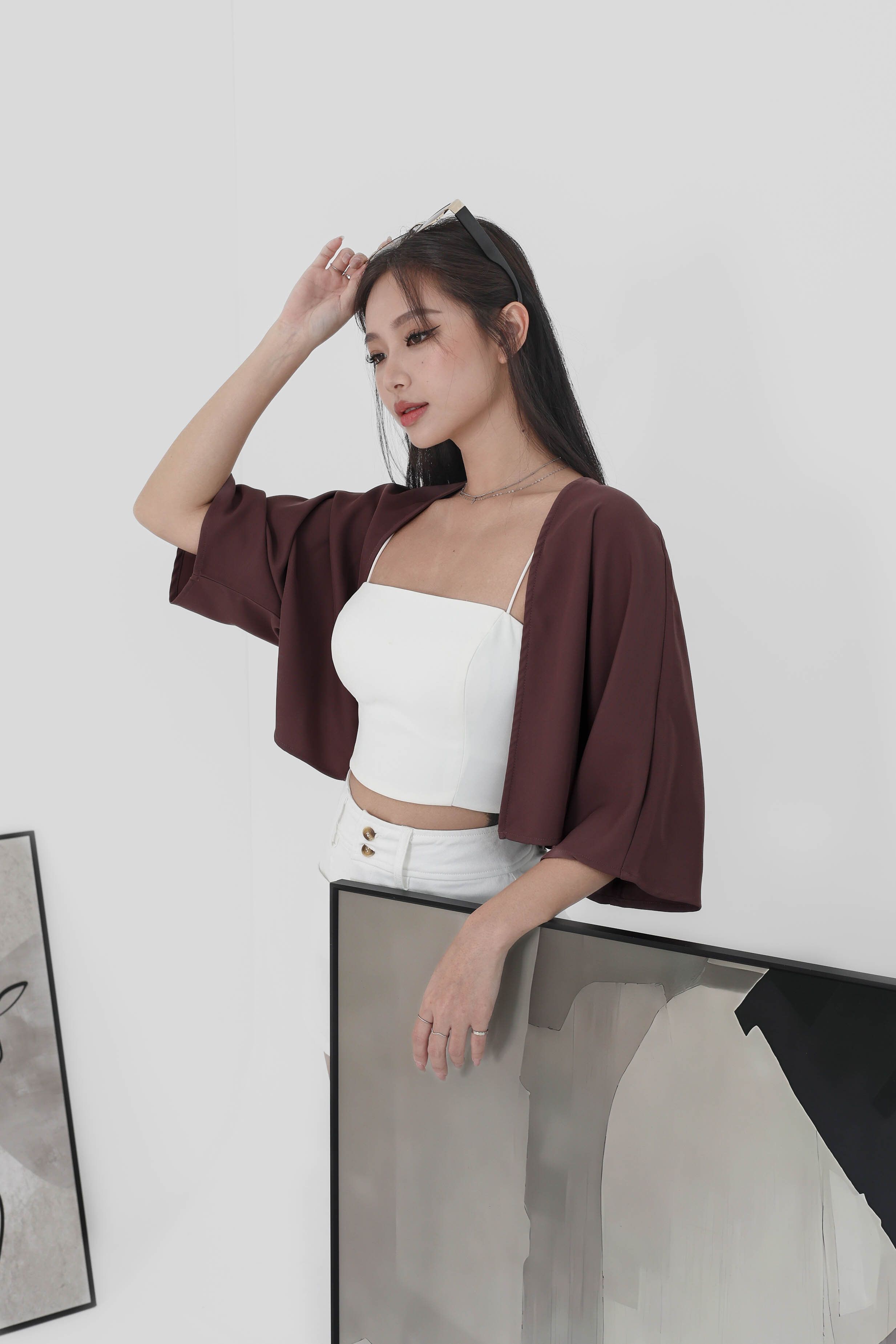 *TPZ* IKIGAI CROPPED KIMONO IN MAUVE (YR2023) | TOPAZETTE
