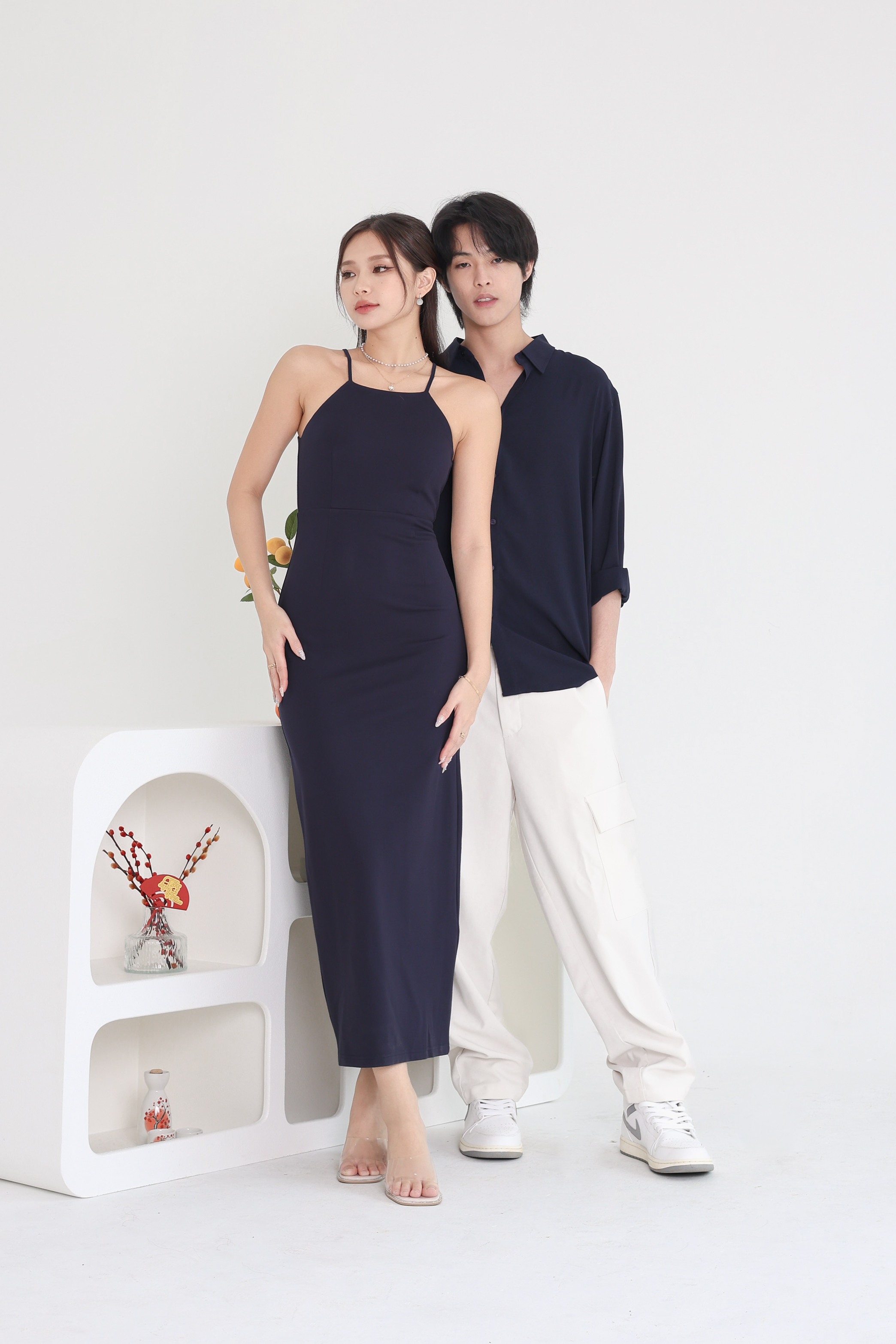 *TPZ* UPSCALE OPEN BACK MAXI DRESS IN MIDNIGHT NAVY | TOPAZETTE